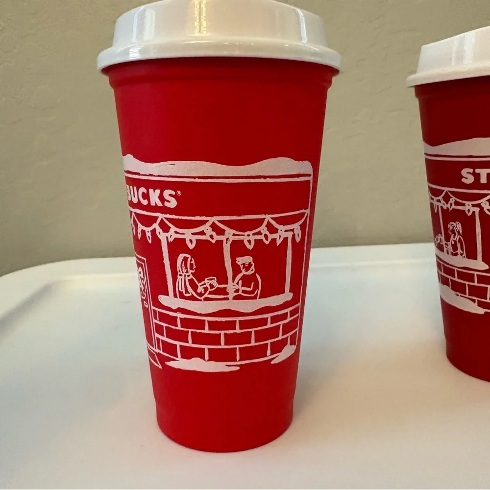 Starbucks | Dining | New Set Of 2 Starbucks 225 Holiday Red Cups 6oz ...